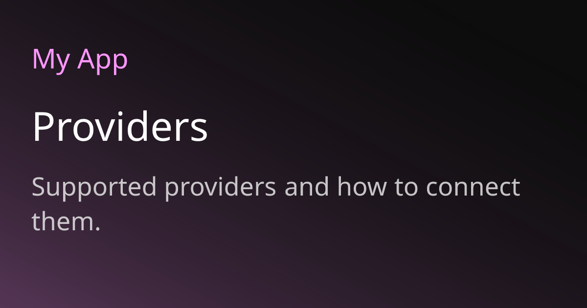 Providers | Arctic